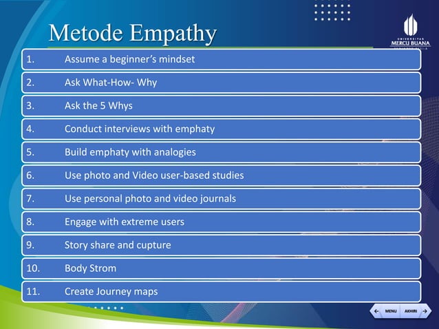 Empathy langkah pertama dalam Design Thinking | PPTX