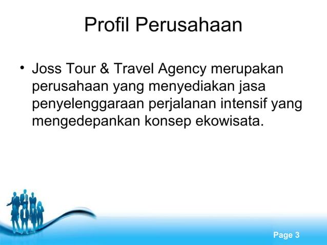 business model "Joss Travel & Tour Agency" | PPT