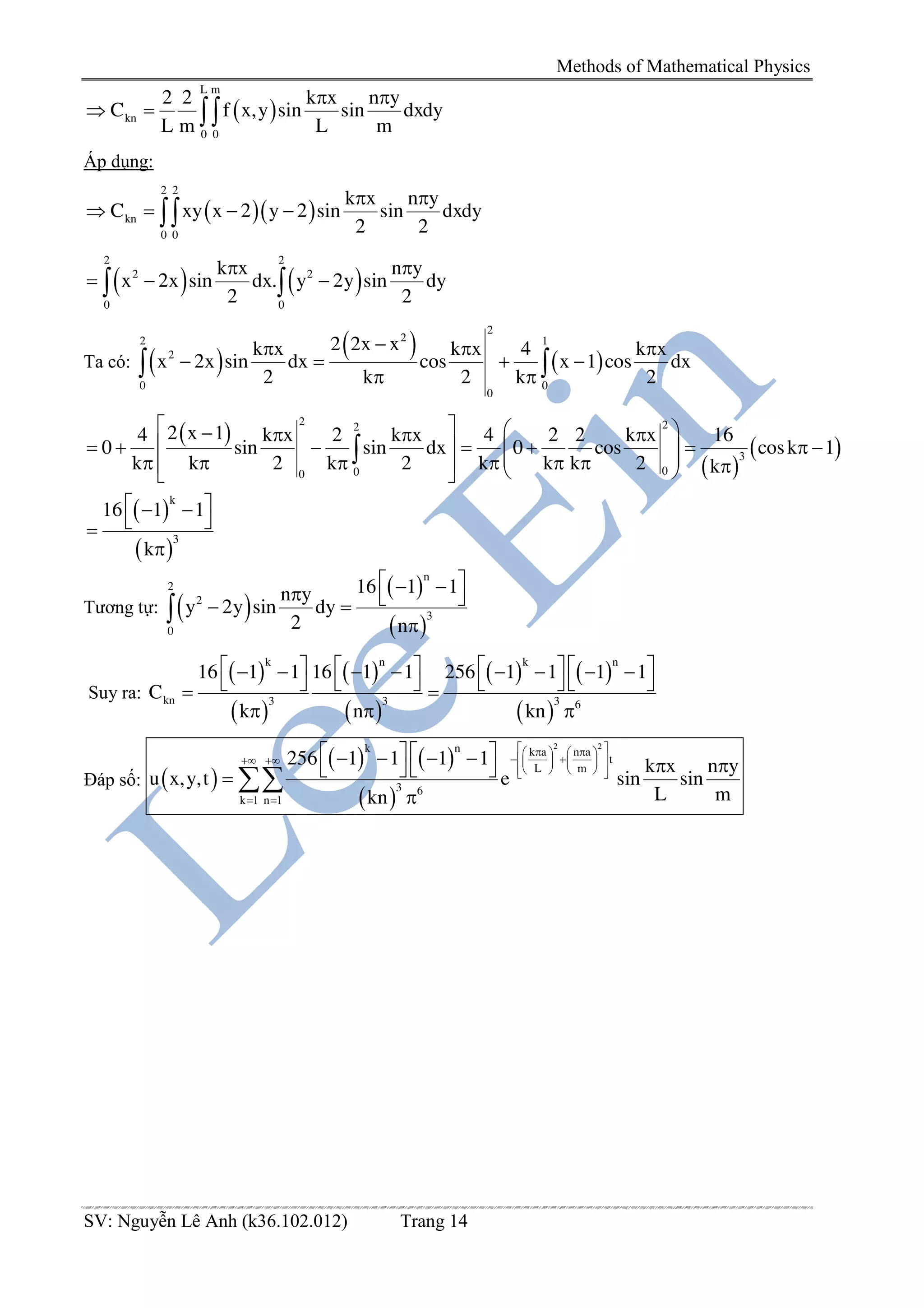 Phương pháp Toán Lý (phương trình truyền nhiệt và phương trình Laplace) | PDF