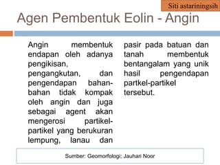 Ppt landform oleh angin (kelompok 6) revisi | PPT
