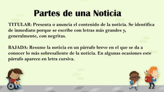 PPT LA NOTICIA_CLASE 1 2DO BÁSICO LENGUAJE | PPTX
