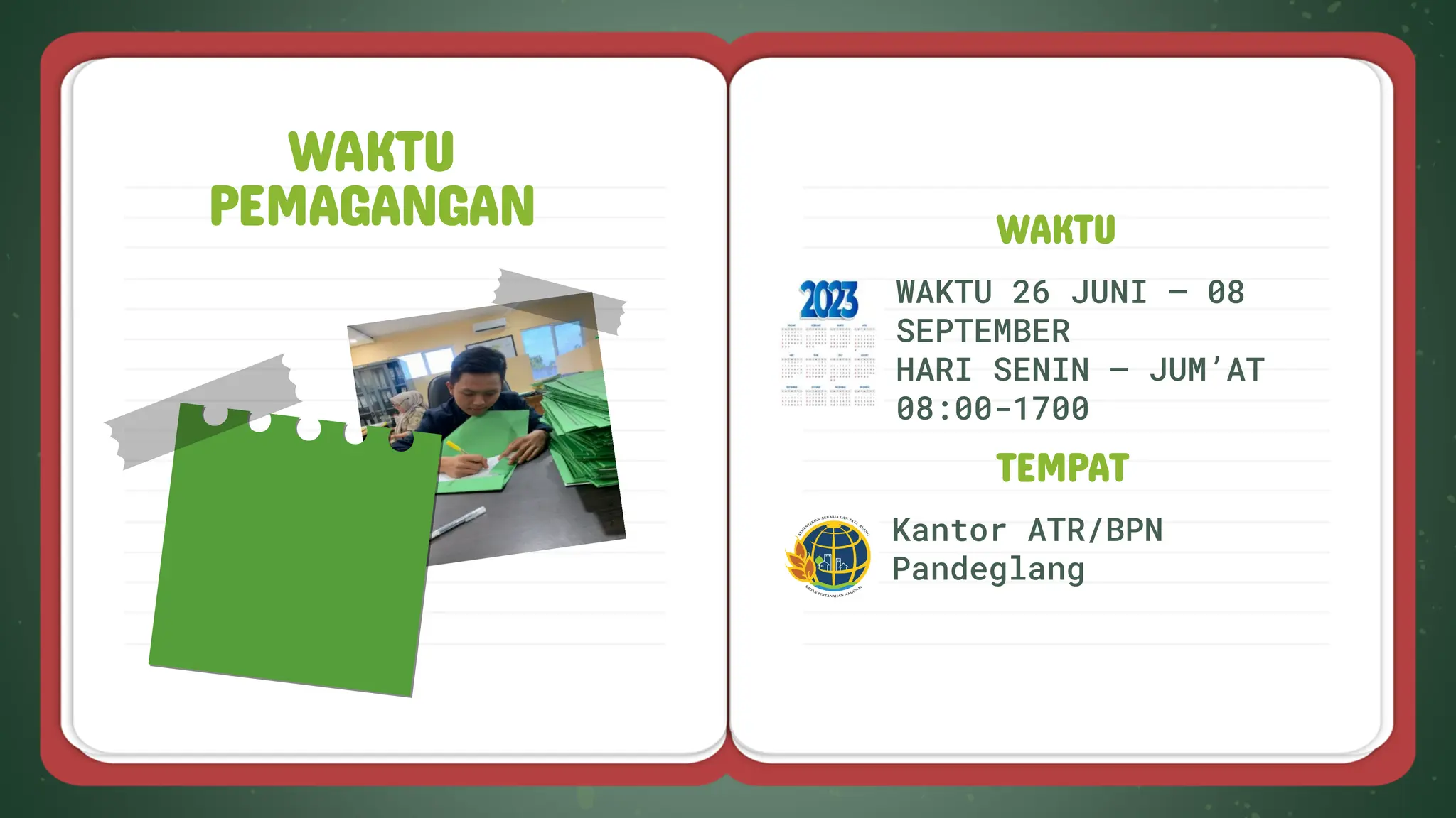 CONTOH PPT LAPORAN MAGANG BERJUDUL : PROSES PELAKSANAAN PENDAFTARAN TANAH SISTEMATIS LENGKAP ...