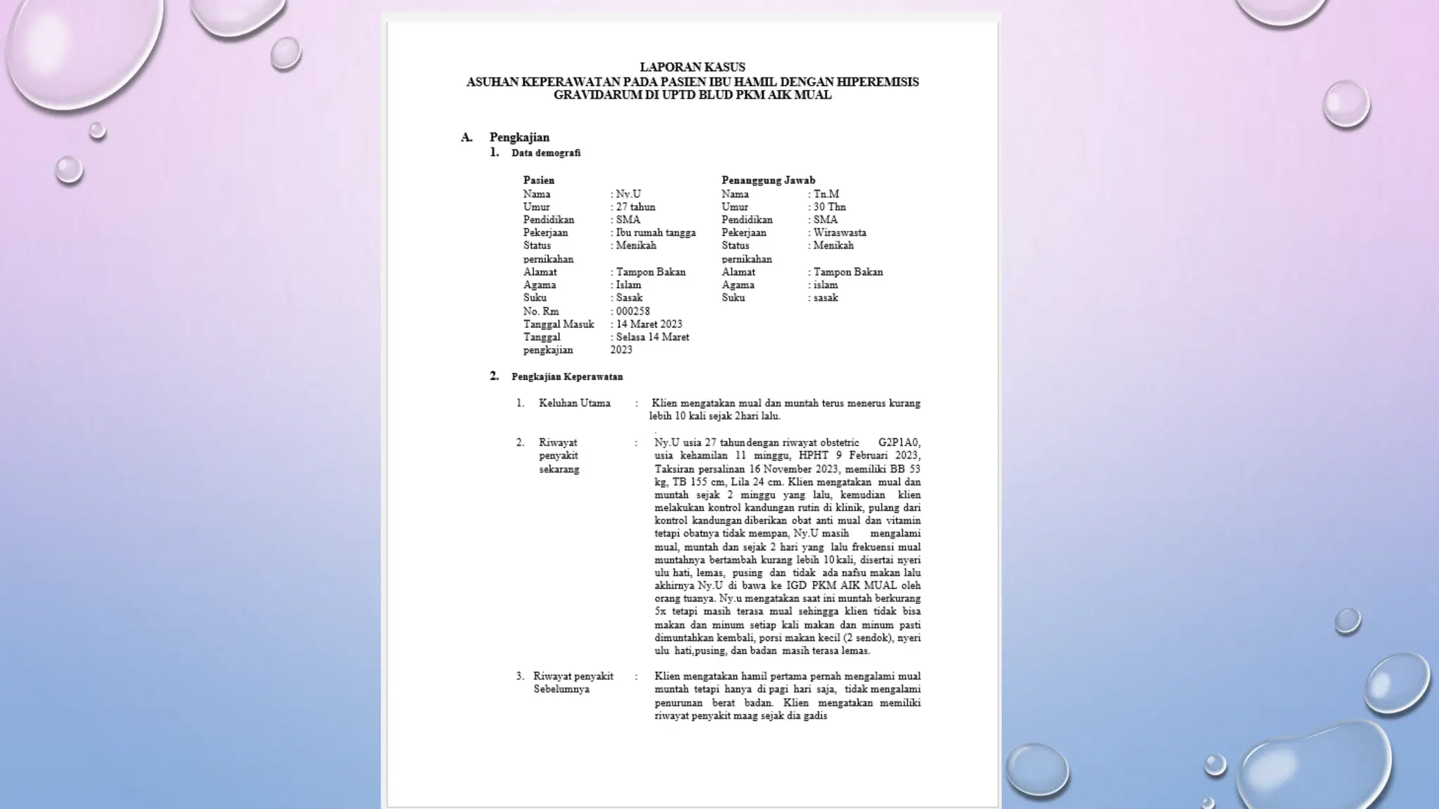 PPT LAPORAN KELOMPOK MATERNITAS.pptx hiperemisis gravidarum | PPT