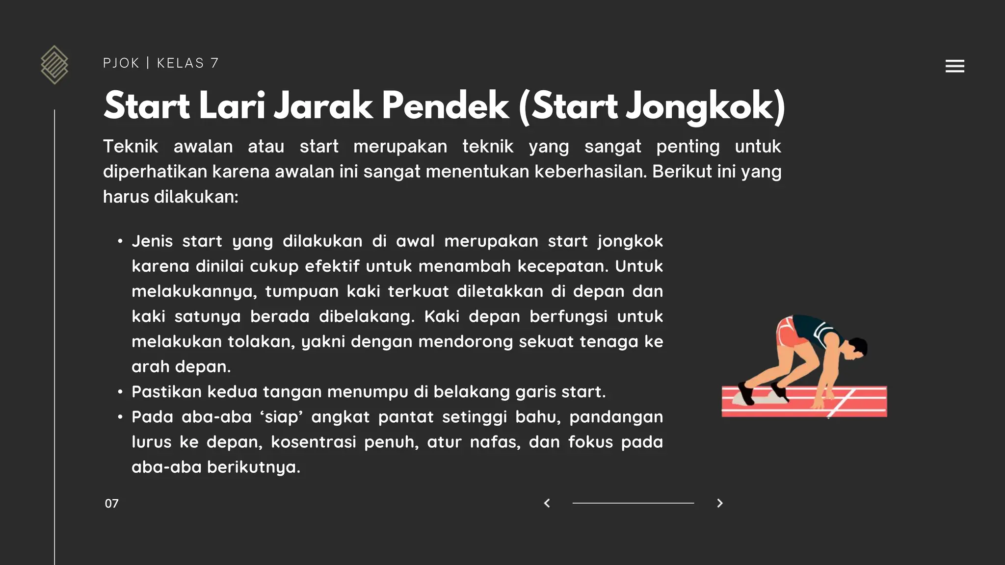 PPT LARI JARAK PENDEK Kelas 7 Atletik.pptx