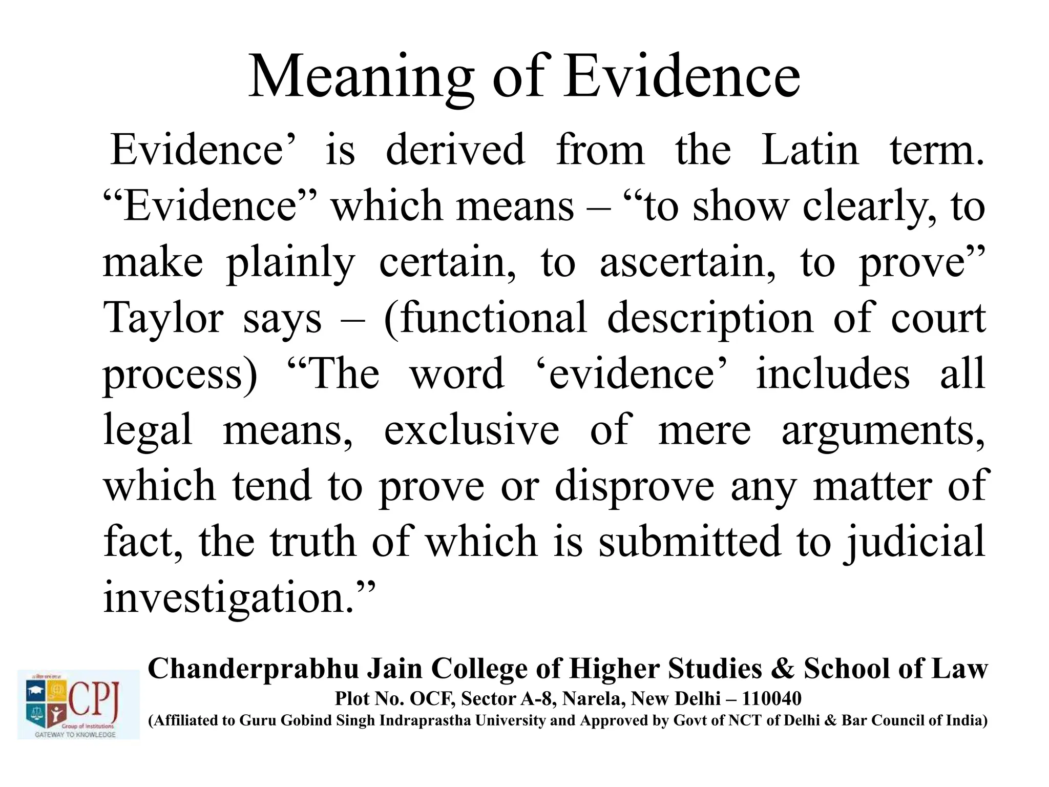 Evidence ballb 5 sem Ipu notes law evidence act | PDF