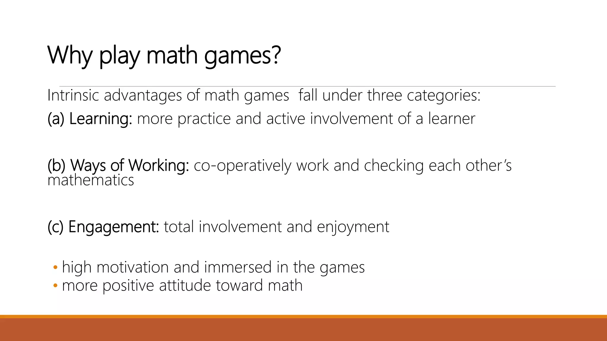 PPT learning maths through games | PPTX