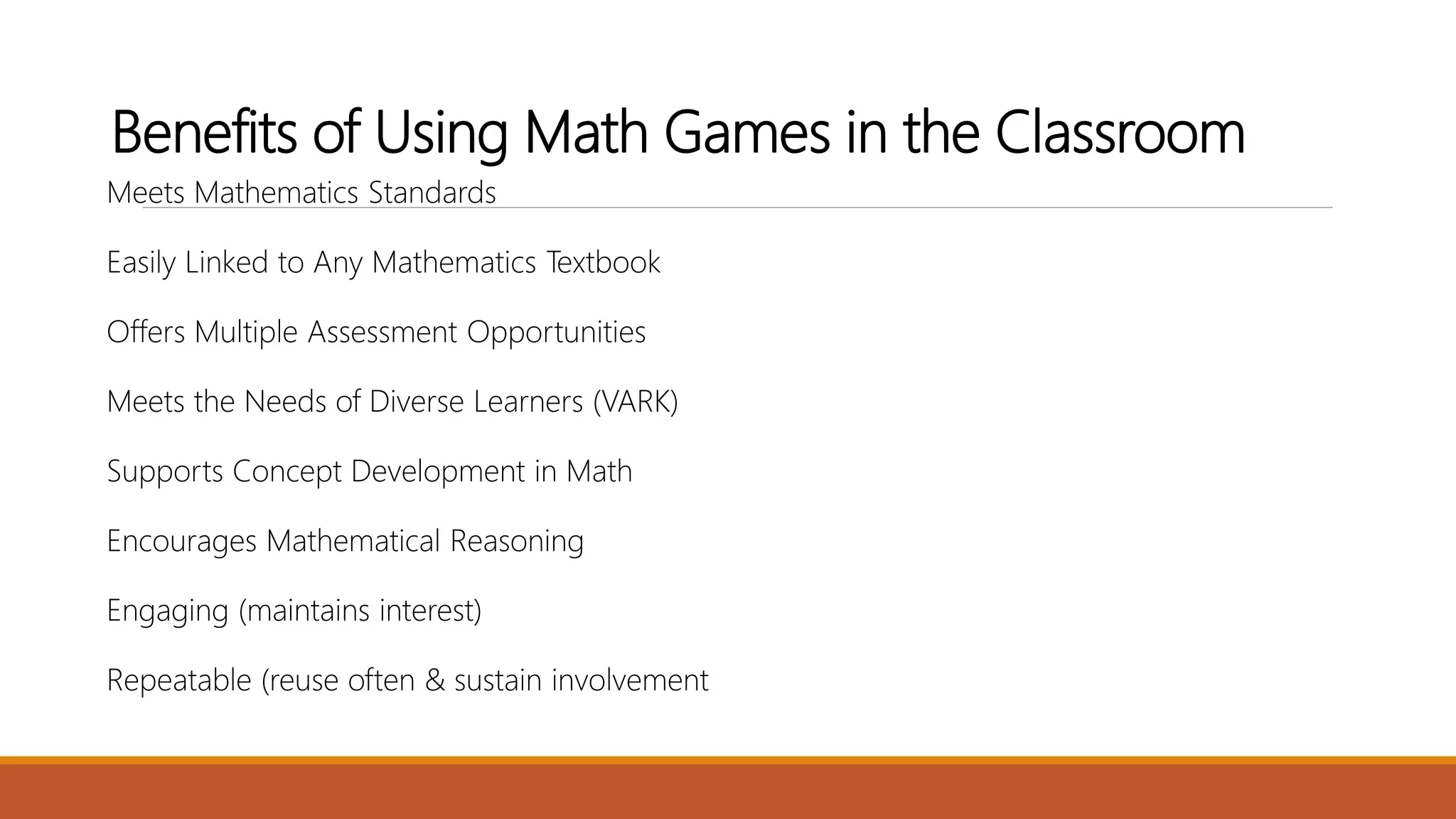 PPT learning maths through games | PPTX