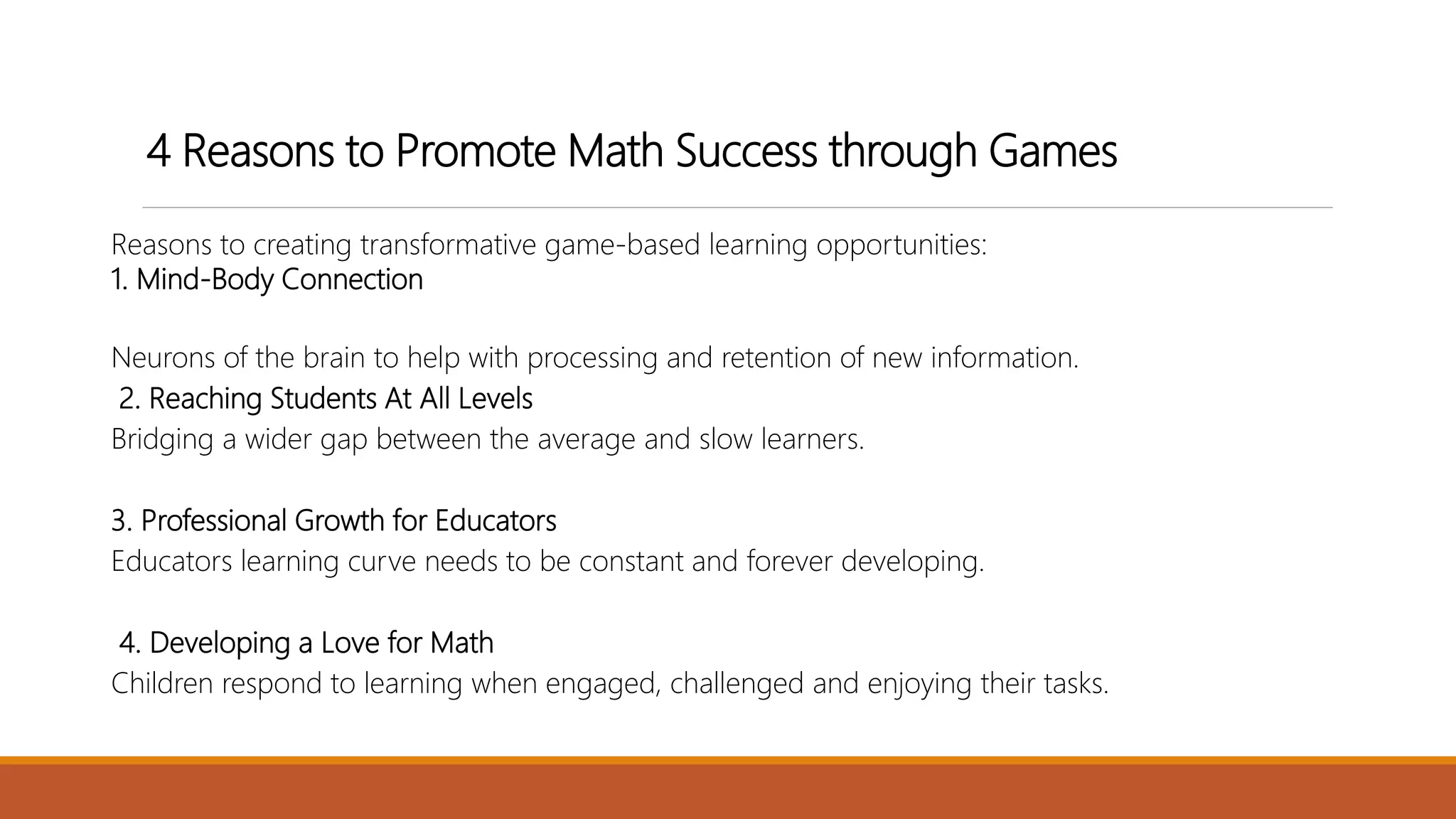 PPT learning maths through games | PPTX