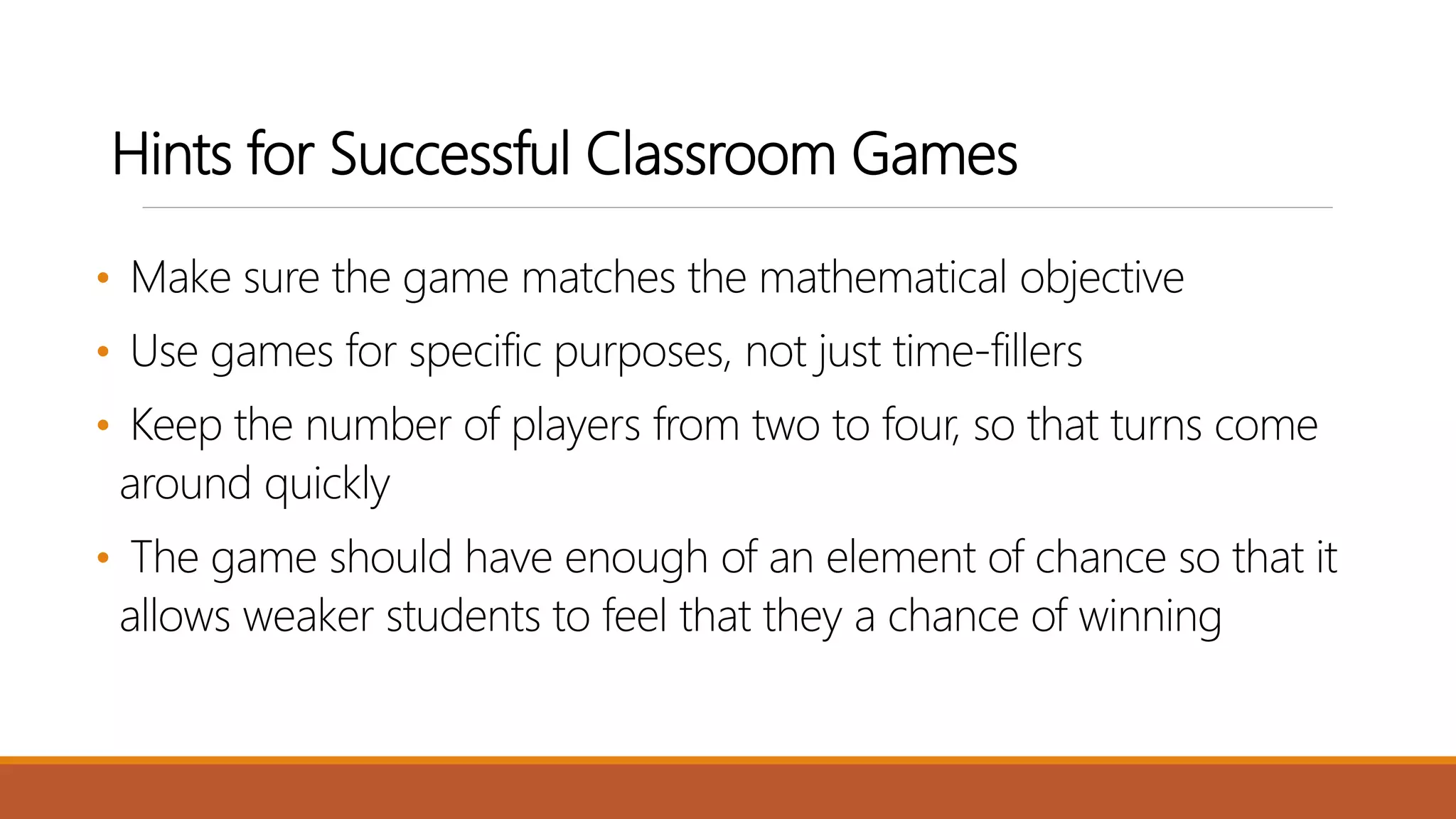 PPT learning maths through games | PPTX