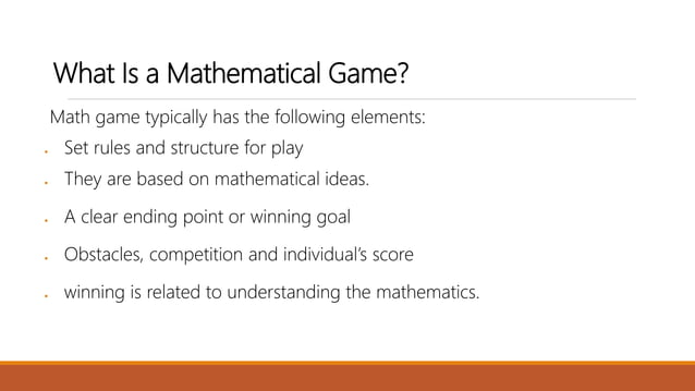 PPT learning maths through games | PPTX