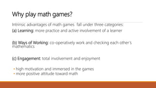 PPT learning maths through games | PPTX