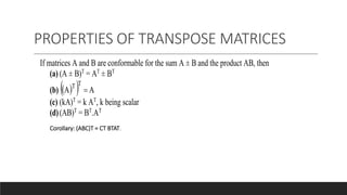 TYPES OF SPECIAL SQUARE MATRIX | PPTX
