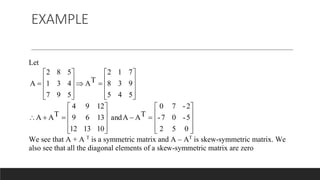 TYPES OF SPECIAL SQUARE MATRIX | PPTX