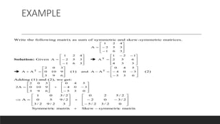 TYPES OF SPECIAL SQUARE MATRIX | PPTX