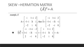 TYPES OF SPECIAL SQUARE MATRIX | PPTX
