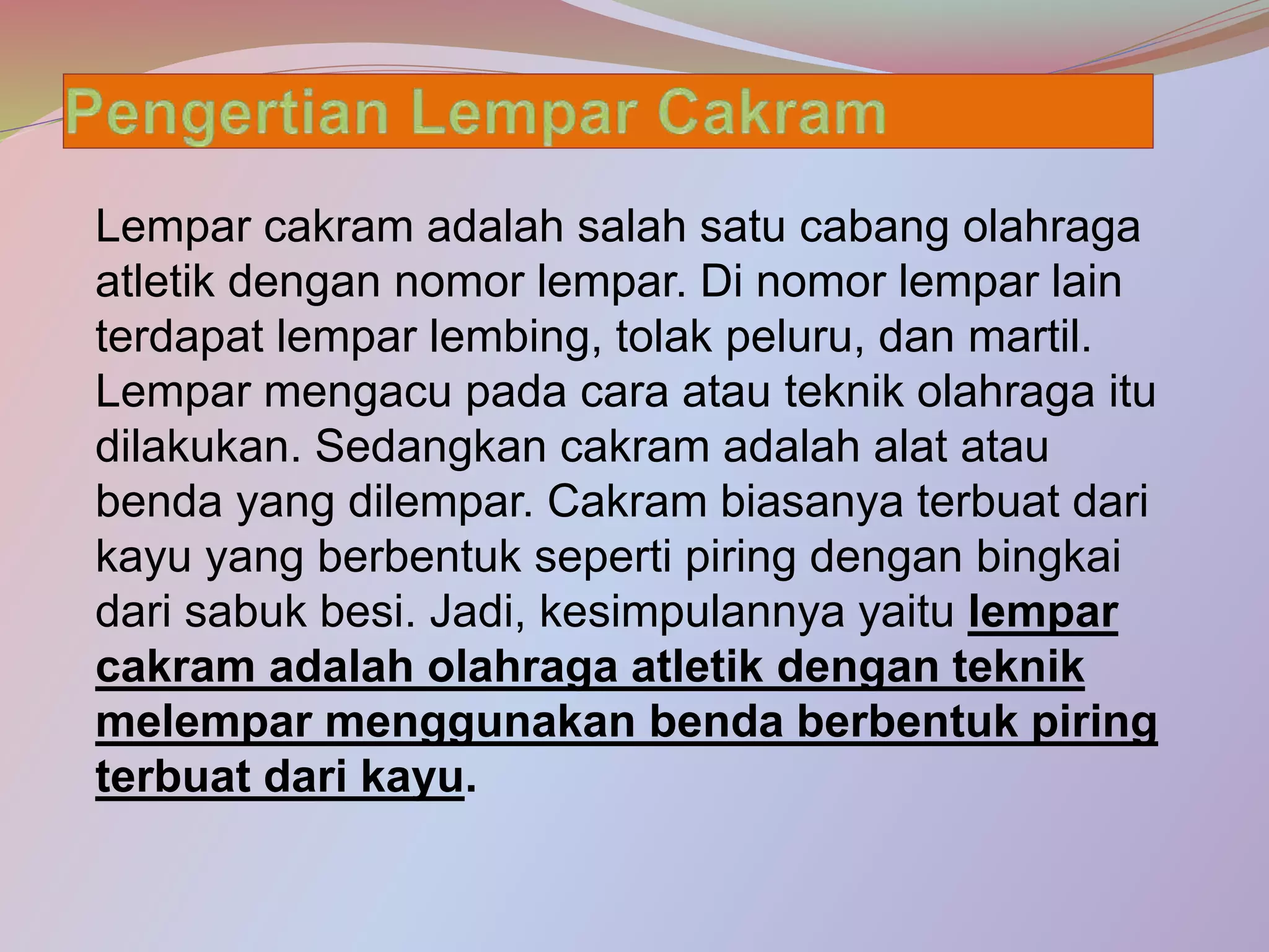 Ppt lempar cakram | PPTX