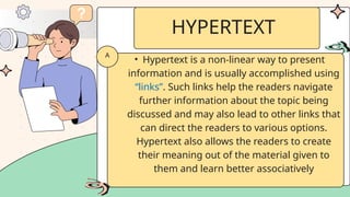 PPT_LESSON 4-HYPERTEXT.READING AND WRITING pptx | PPT