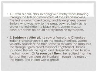 spooky tales, sequencing events, a story based on pictures, adjectives ...