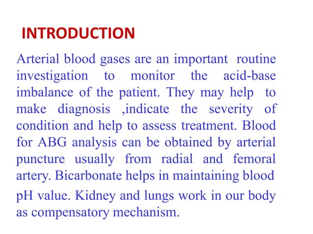 Arterial Blood Gas Analysis | PPTX