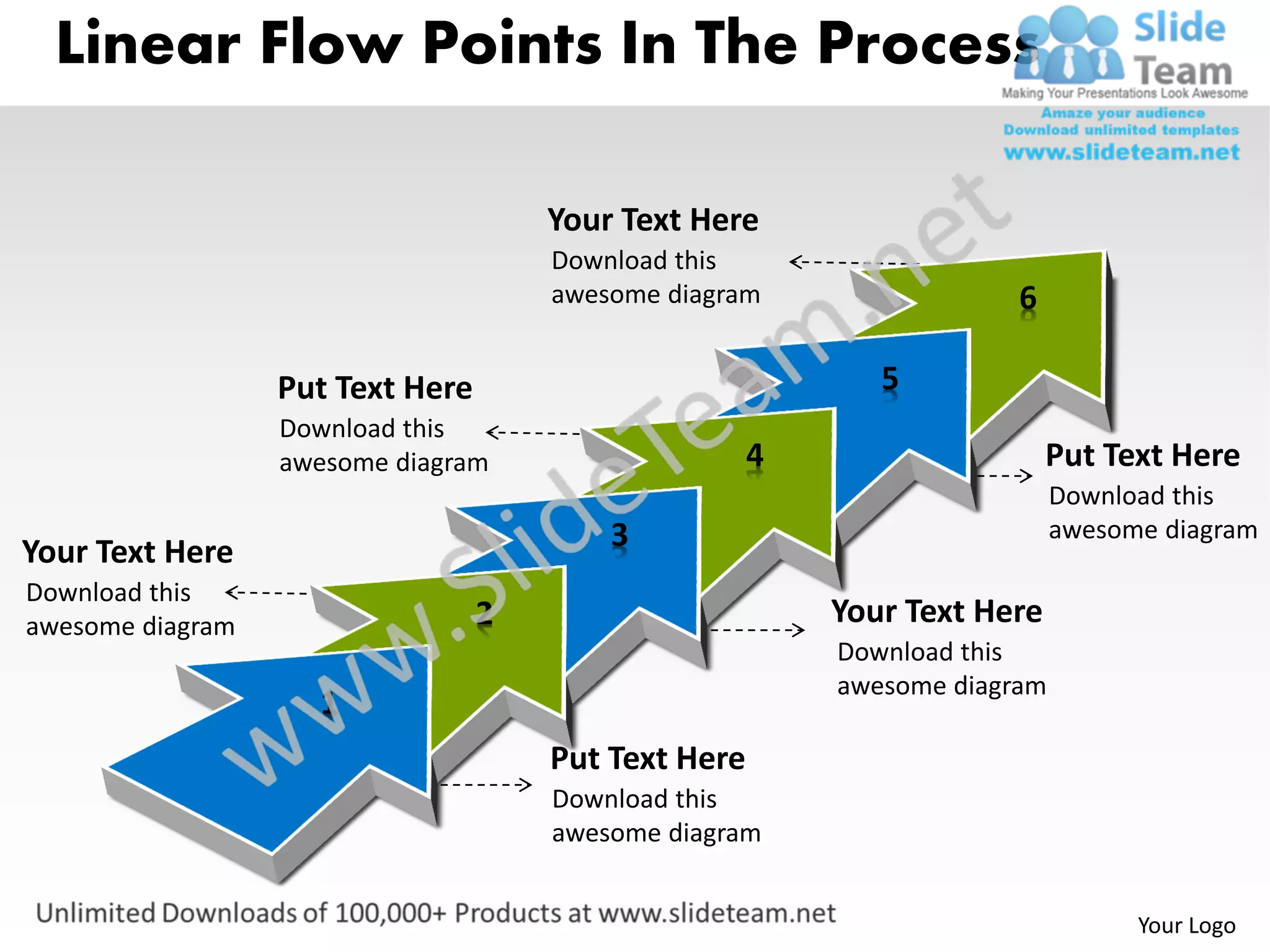 Ppt linear demo create flow chart powerpoint points the process ...
