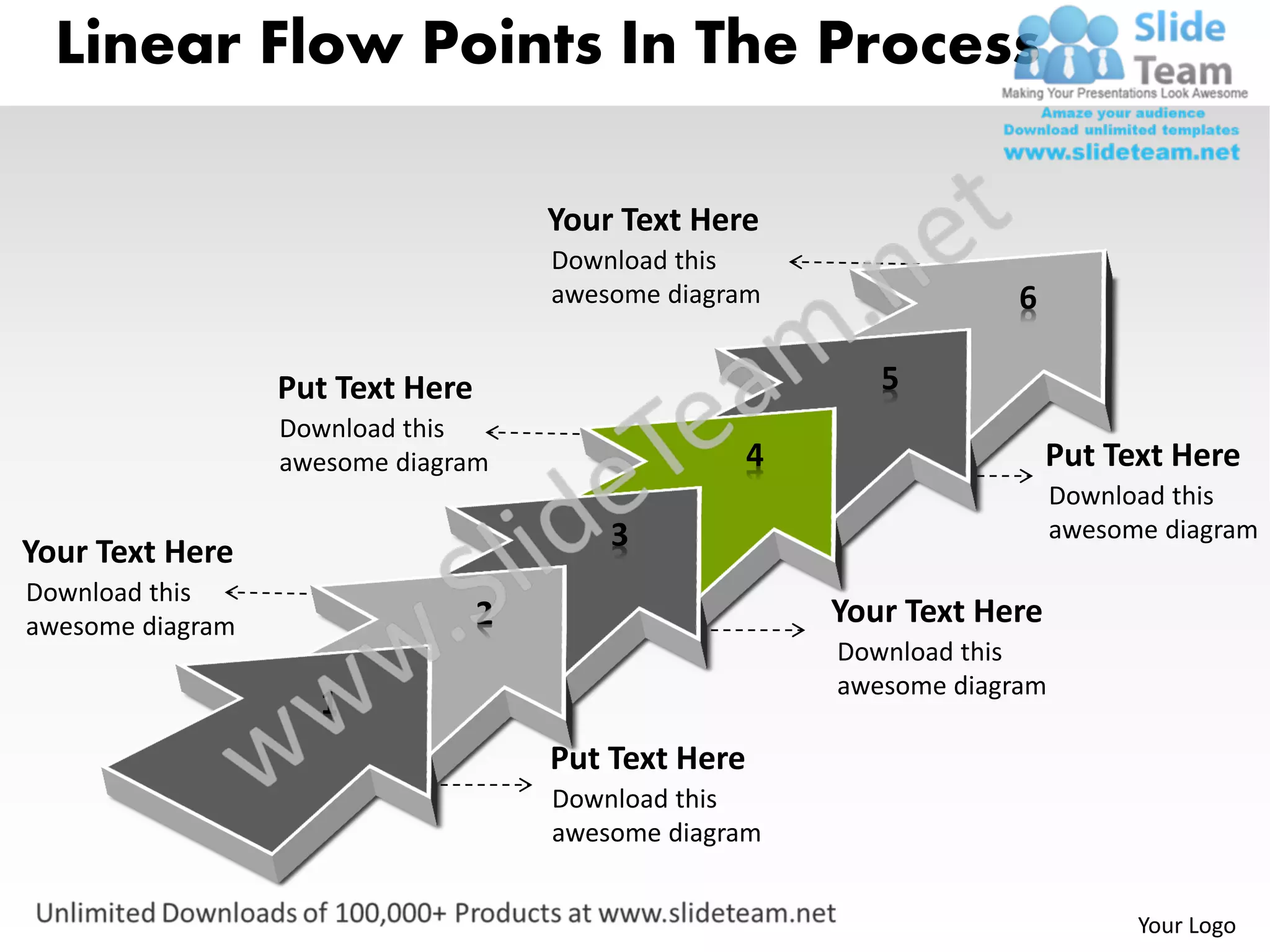 Ppt linear demo create flow chart powerpoint points the process ...