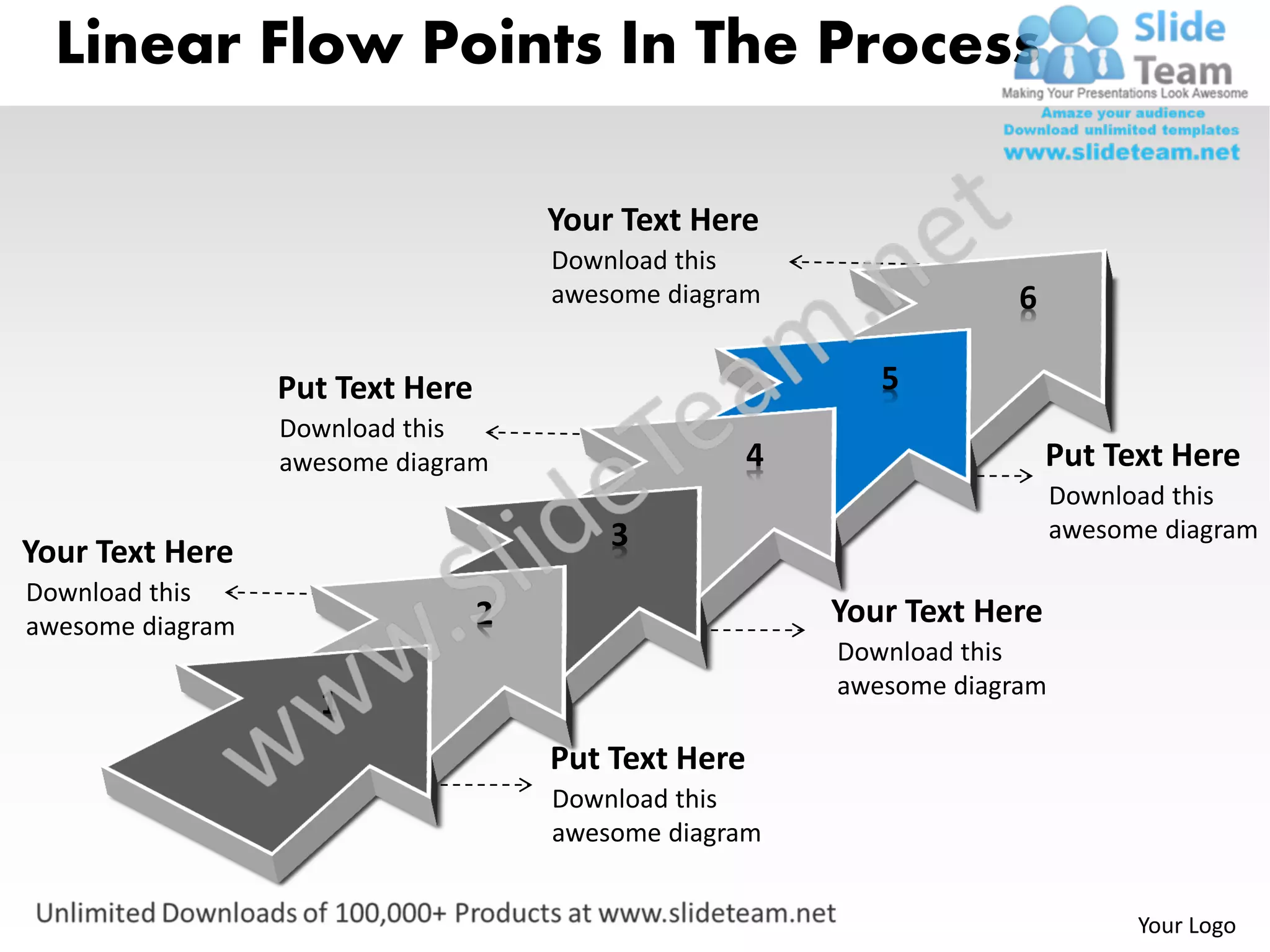 Ppt linear demo create flow chart powerpoint points the process ...