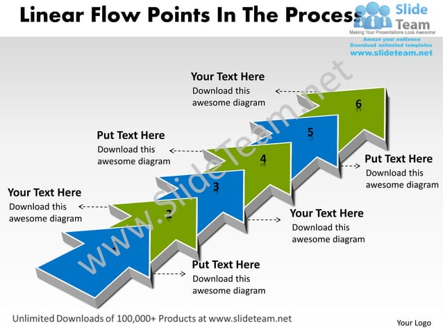 Ppt linear demo create flow chart powerpoint points the process ...