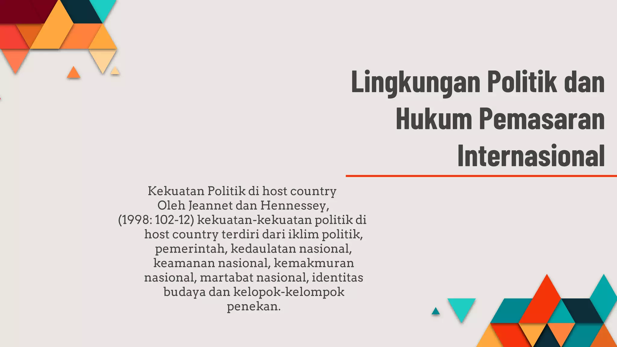Ppt lingkungan politik dan hukum pemasaran internasional | PPTX