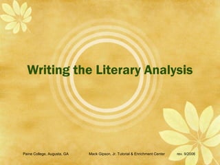 Pptliteraryanalysis | PPT