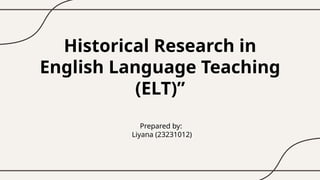 Research On English Language Teaching 2. PPT | PPTX