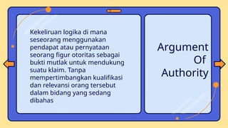 Jenis - Jenis Logical Fallacy (Sesat Pikir) | PPTX
