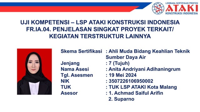 PPT LSP ATAKI-Anita-Ahli Muda Bidang Keahlian Teknik Sumber Daya Air ...