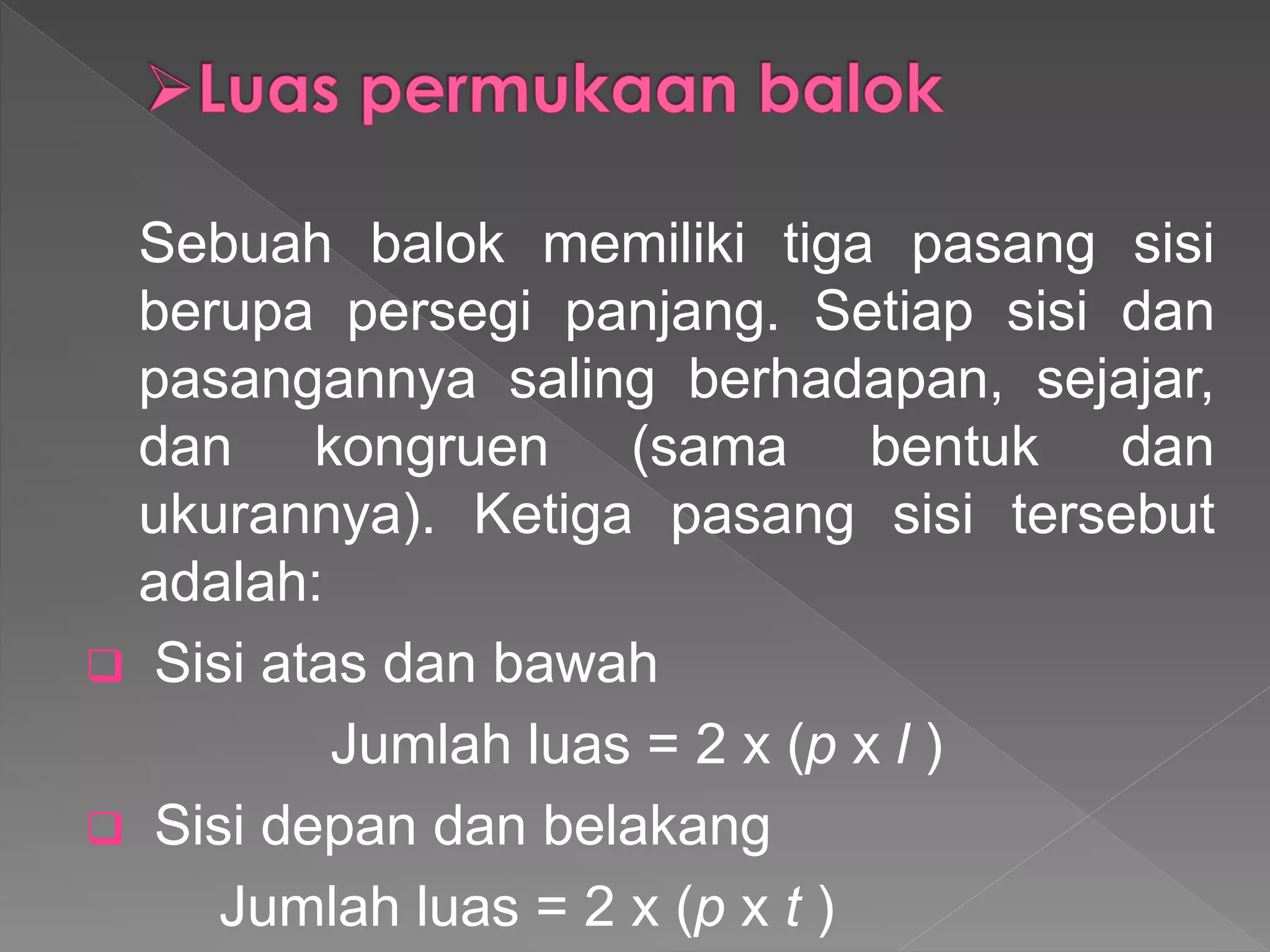 Ppt luas dan volume balok 2 | PPTX