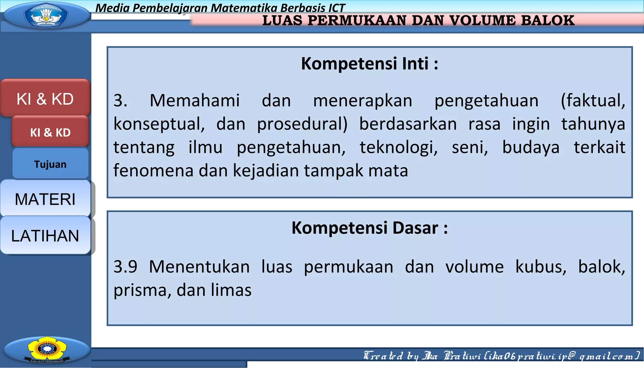 Ppt luas permukaan dan volume balok | PPT