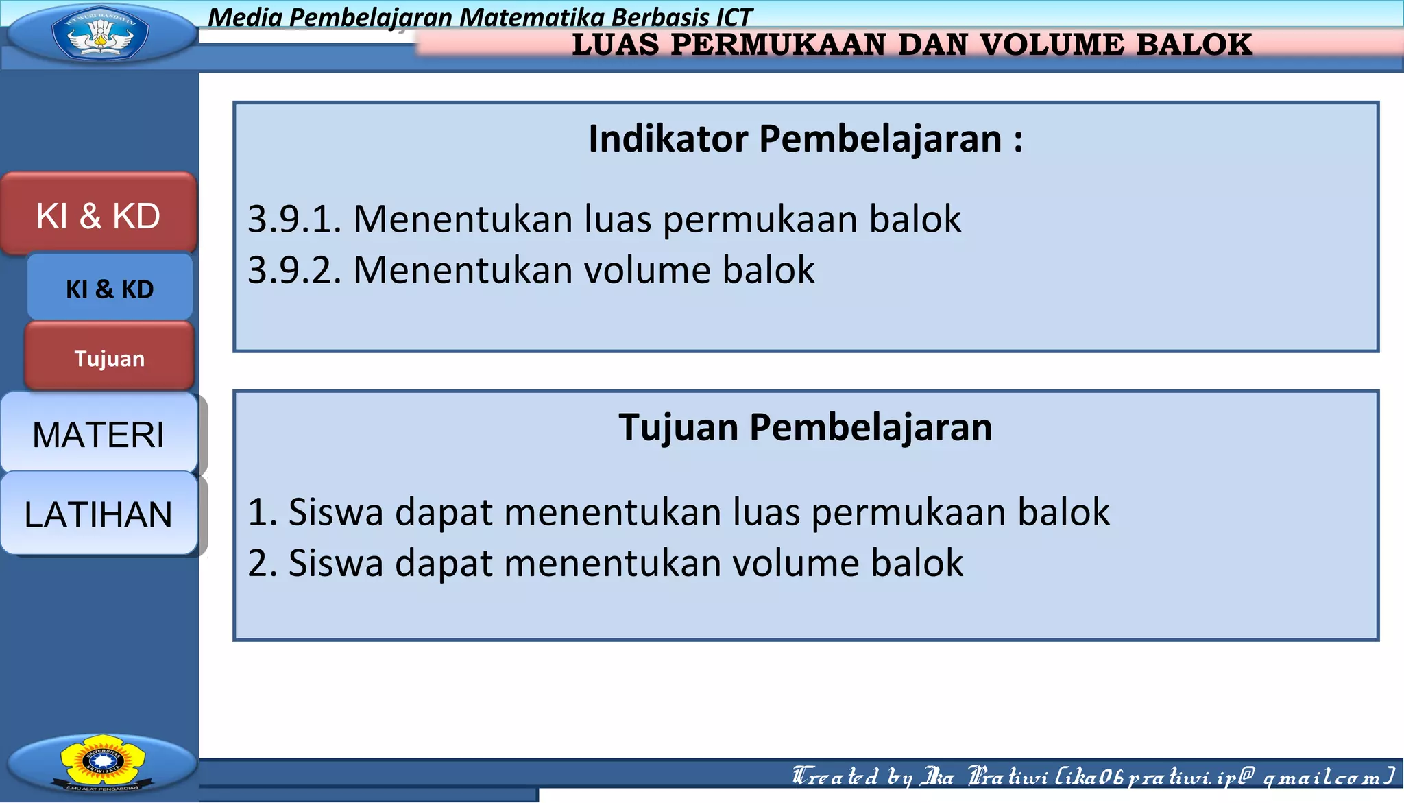 Ppt luas permukaan dan volume balok | PPT