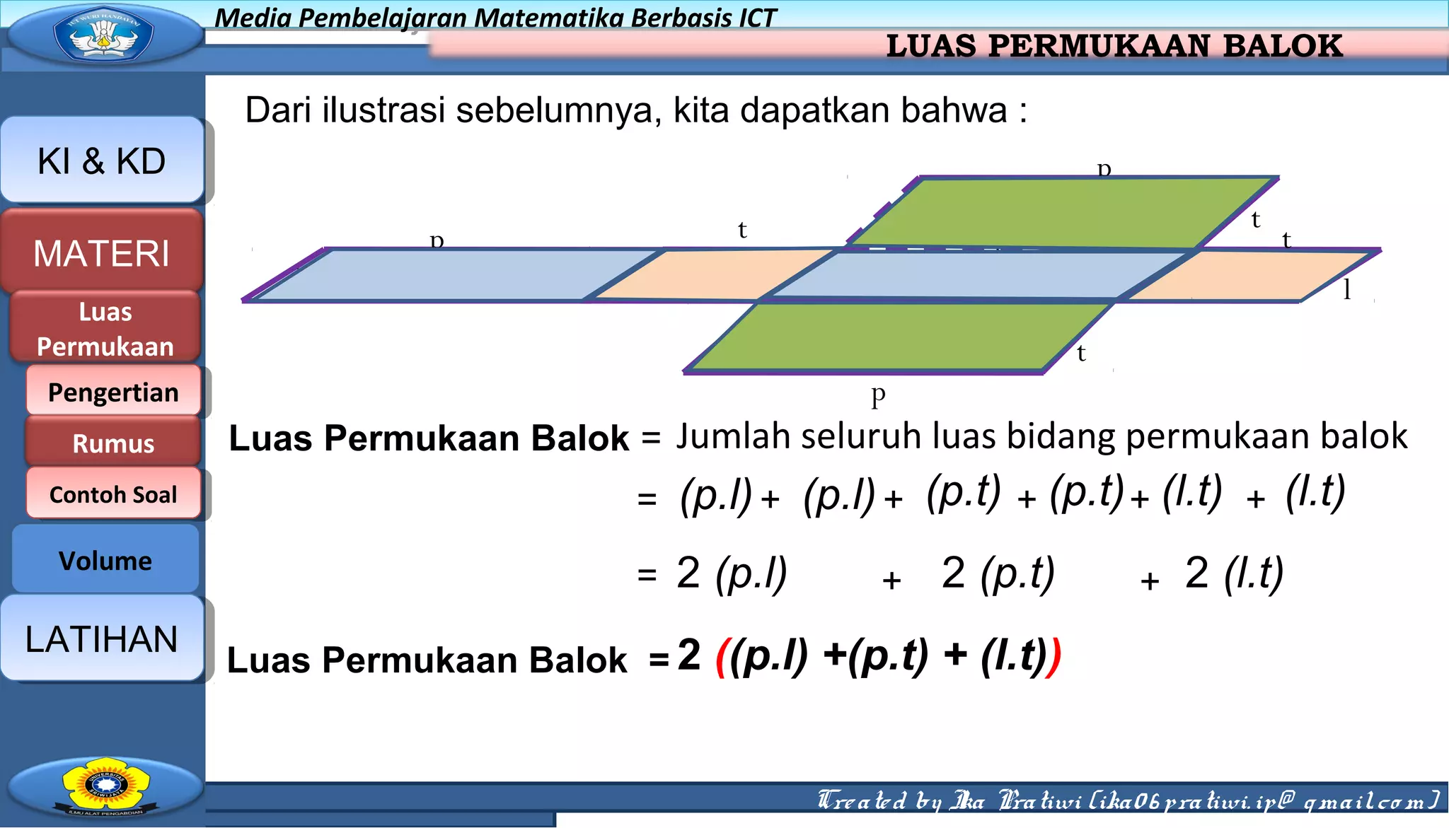 Ppt luas permukaan dan volume balok | PPT