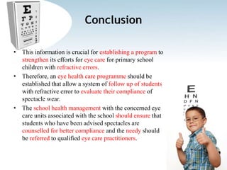 Spectacle Compliance in Primary School Children | PPT | Eye and Vision ...