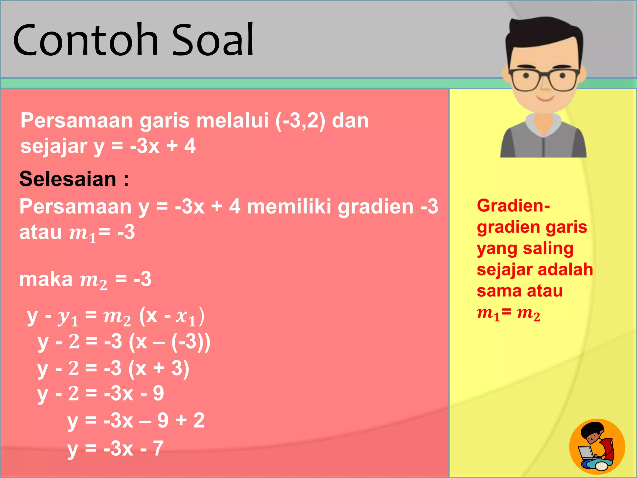 Persamaan Garis Lurus yang Melalui Satu Titik dan Bergradien m | PPTX