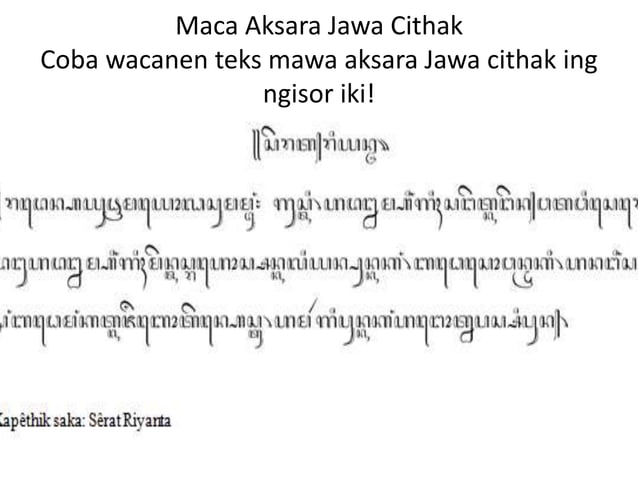 Ppt m3 kb3 MACA AKSARA JAWA CITHAK | PPTX