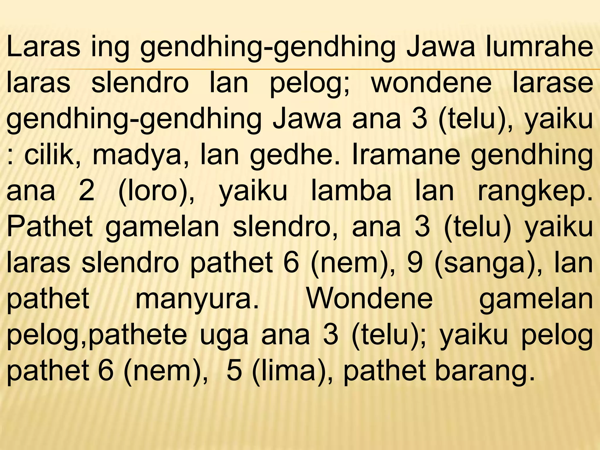 Ppt m5 kb4 GENDHING JAWA LAN CAMPURSARI | PPT