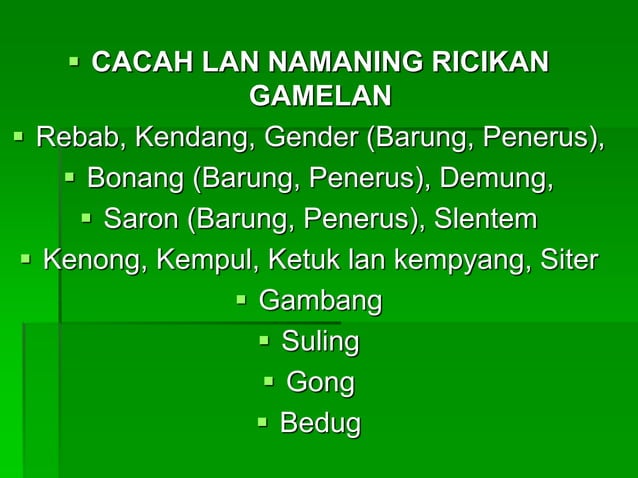 Ppt m5 kb4 GENDHING JAWA LAN CAMPURSARI | PPT