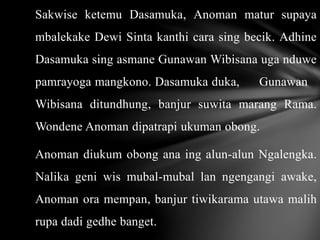 Ppt m6 kb 2 CERITA WAYANG RAMAYANA LAKON ANOMAN DUTA | PPTX