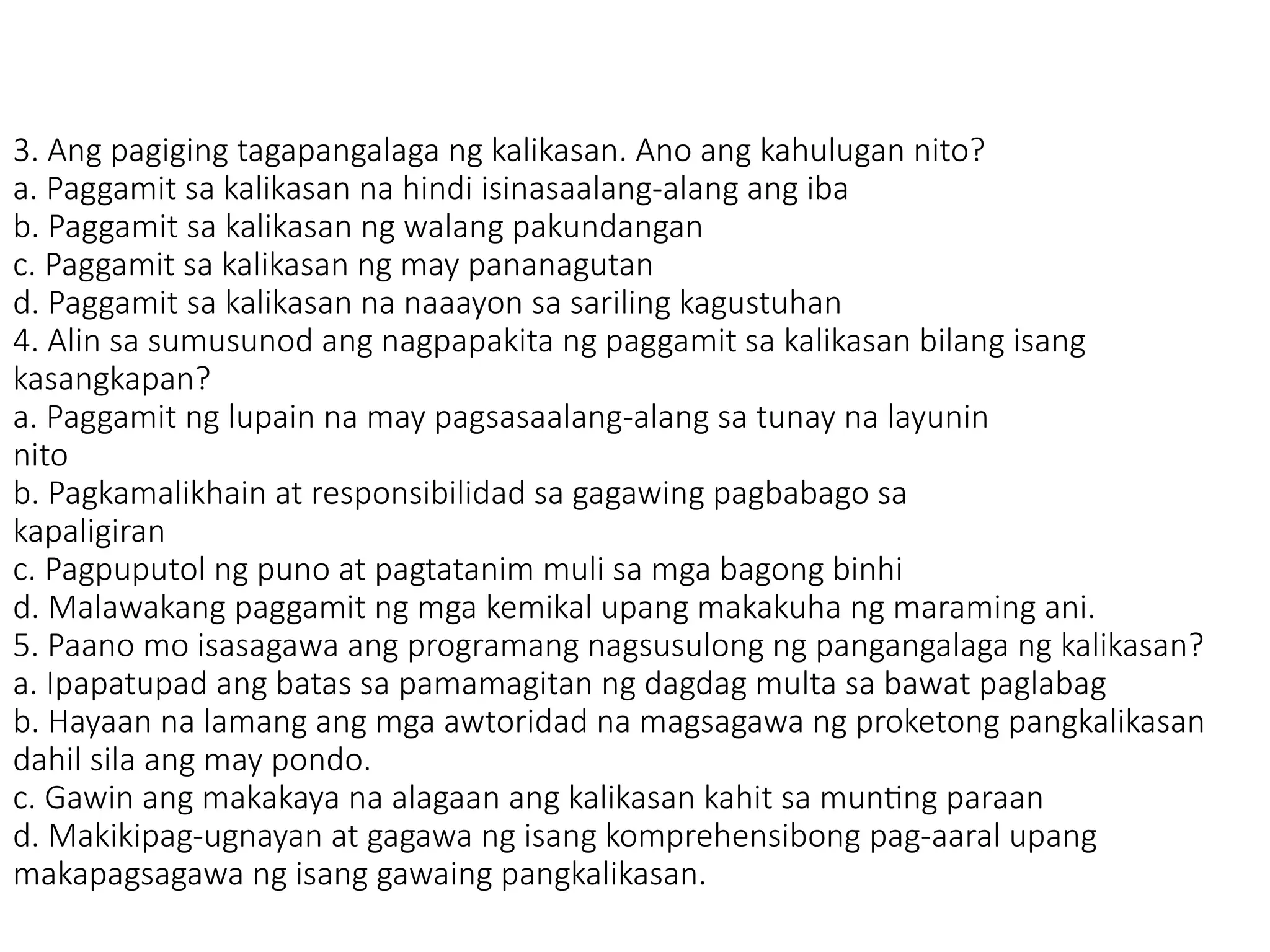 Paninindigan sa Pangangalaga sa kalikasan | PPT