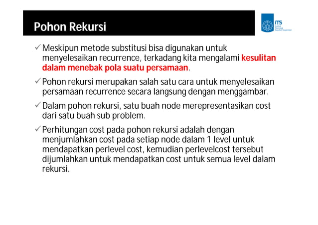 PPT M9 Penyelesaian Algoritma Rekursif dengan Pohon Rekursi.pdf