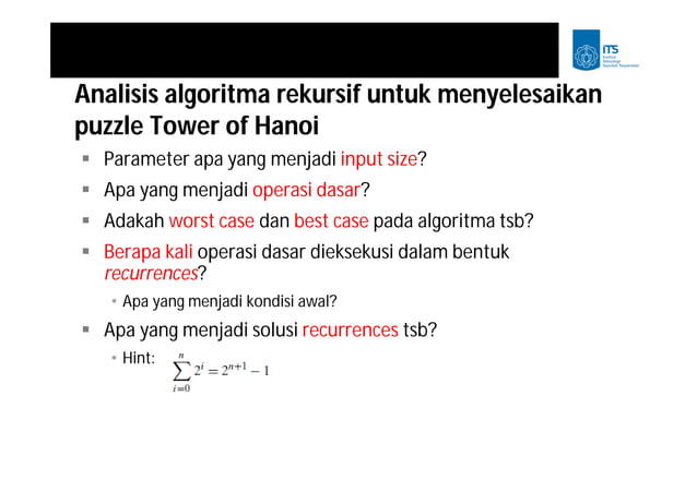 PPT M9 Penyelesaian Algoritma Rekursif dengan Pohon Rekursi.pdf