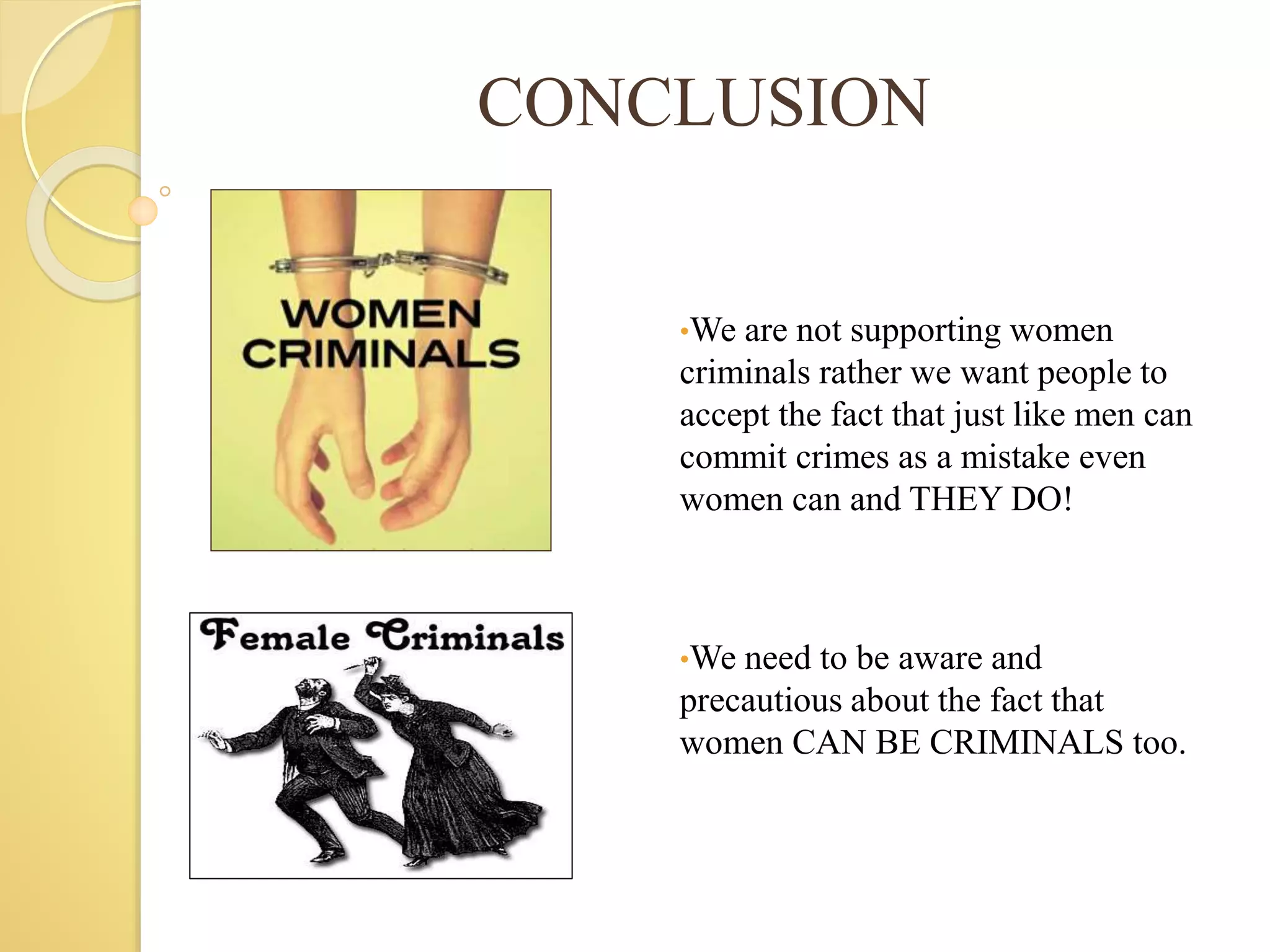 Ppt made on gender related issue ('women in crime') | PPT