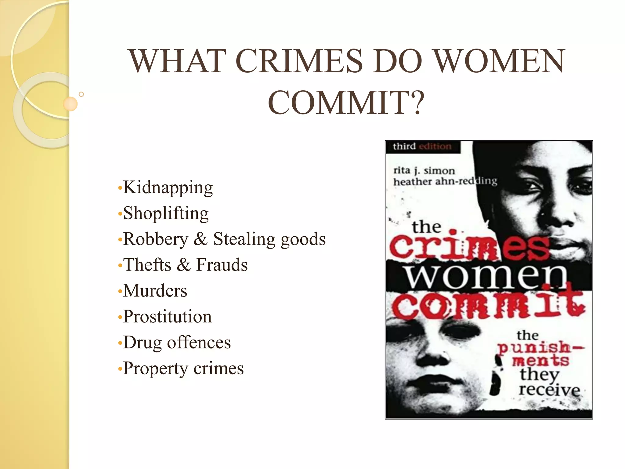 Ppt made on gender related issue ('women in crime') | PPT