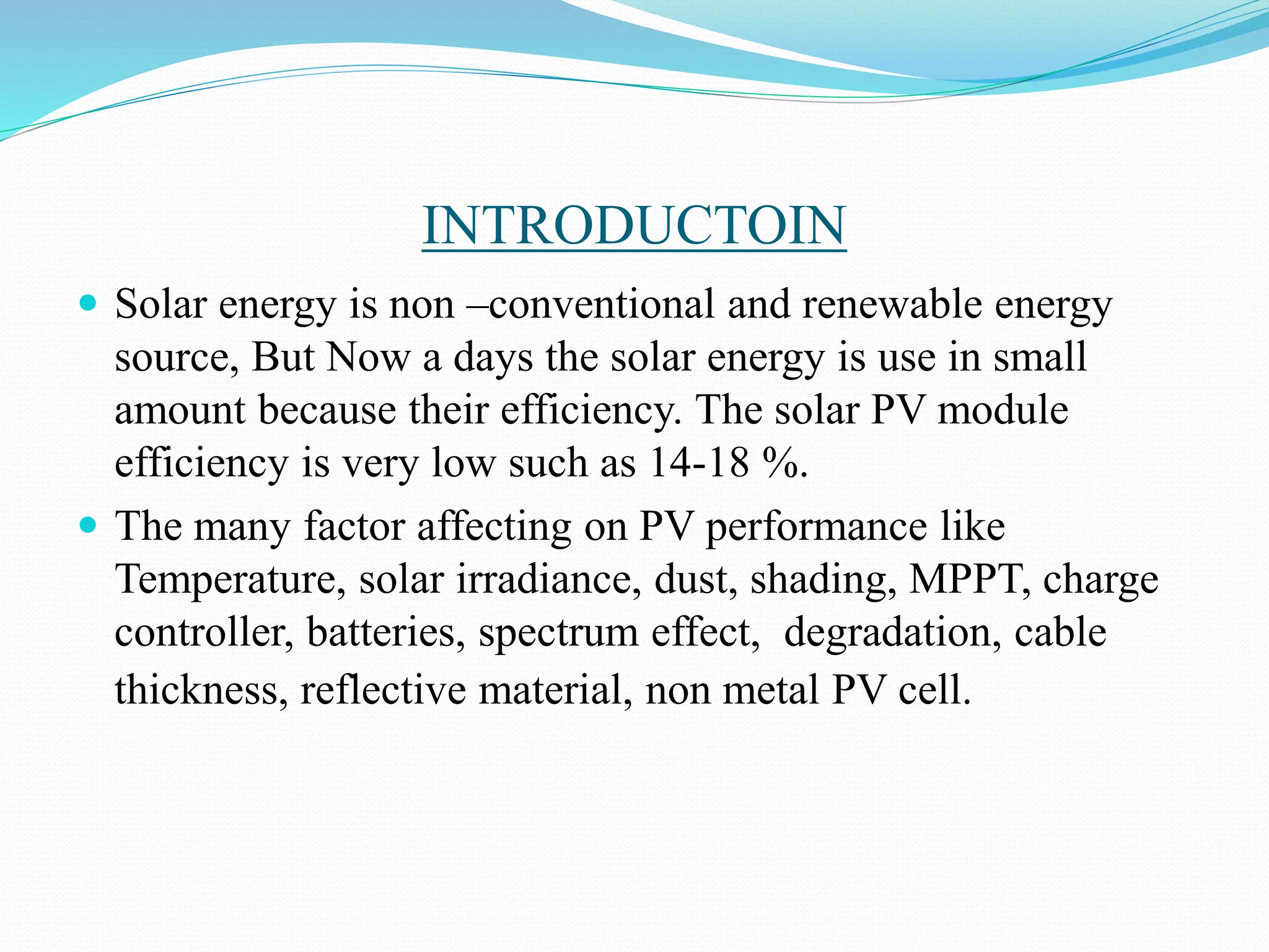 factor affecting on PV performance | PPTX