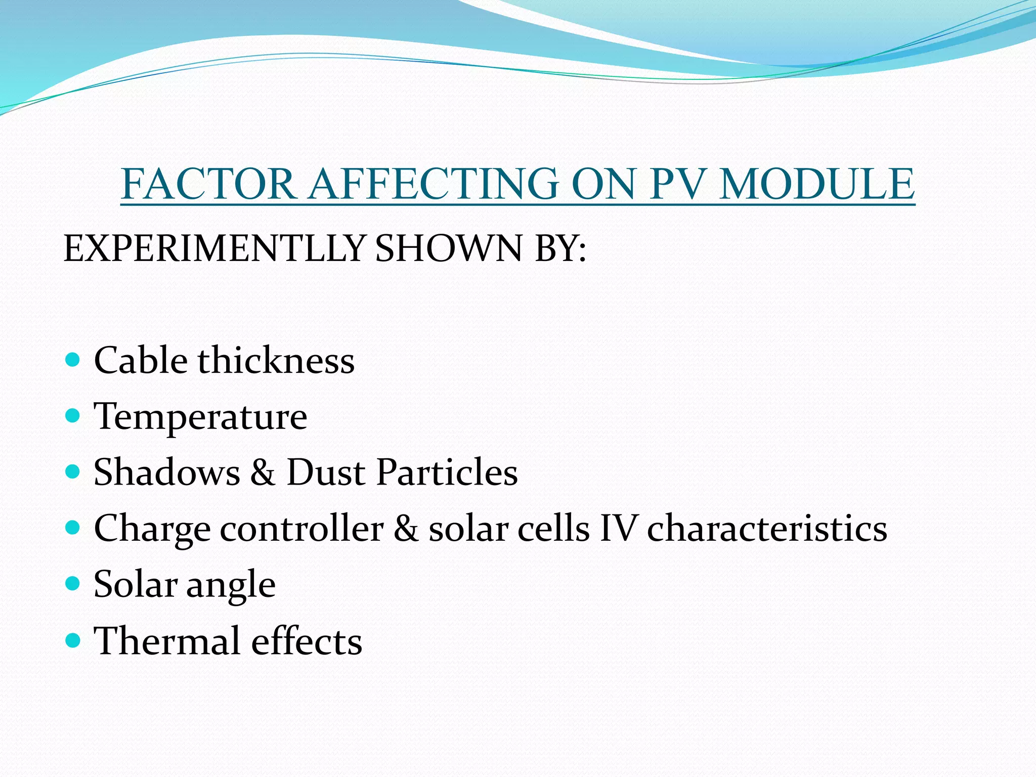 factor affecting on PV performance | PPTX