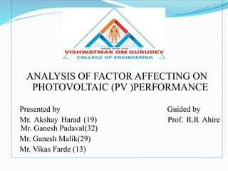 factor affecting on PV performance | PPTX